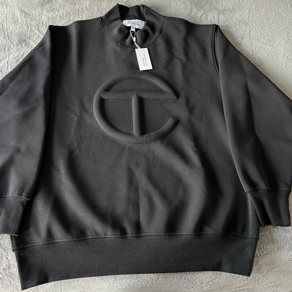 Telfar | Sweaters | Telfar Embossed Mockneck Black | Poshmark